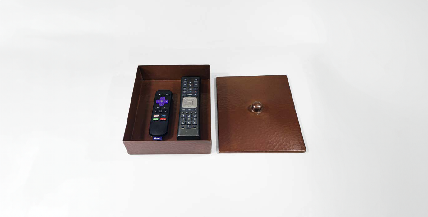 Copper Roycroft-style TV Remote Box - Cobre Hand-Hammered Copper Gifts ...